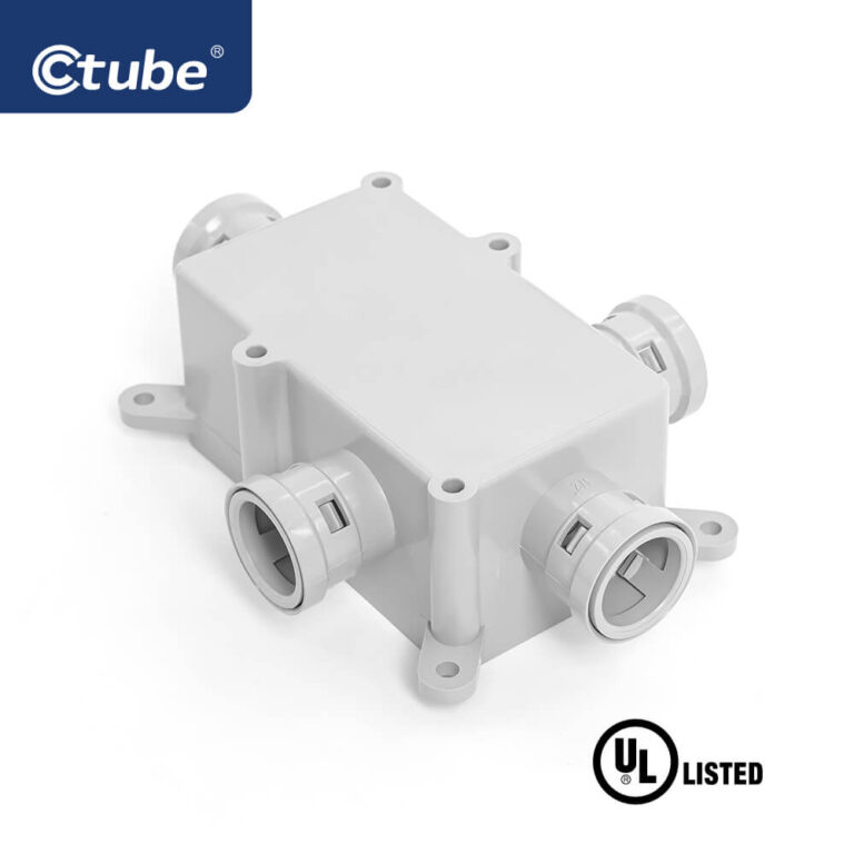 Caja eléctrica de pared de hormigón poco profunda de PVC gris Ctube