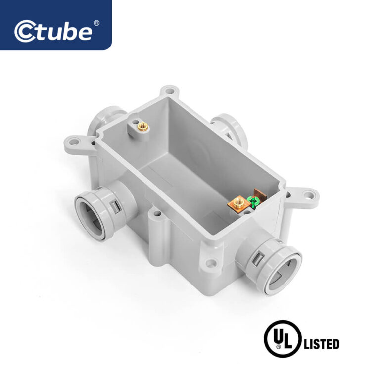 Caja eléctrica de pared de hormigón poco profunda de PVC gris Ctube